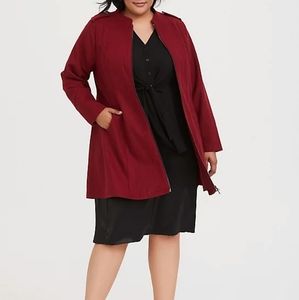 torrid | Jackets & Coats | Torrid Dark Red Woolen Swing Coat | Poshmark